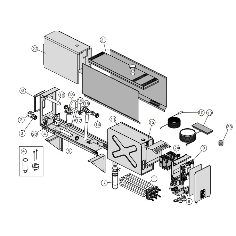 Spare parts - for steam generator Harvia HGX - Water connection pipe