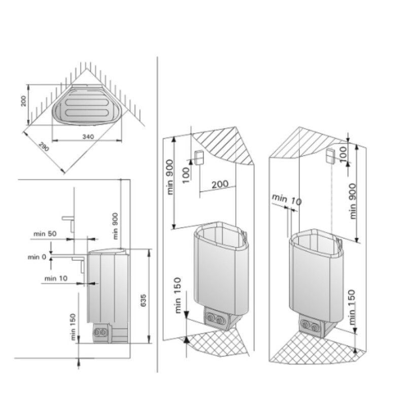 Electric sauna heater - HARVIA Delta D36E 3,6 kW